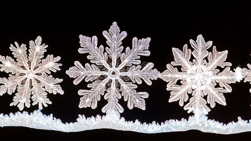 Stunning Microscopic Snowflakes Winter Scene High Quality Image Stock ...