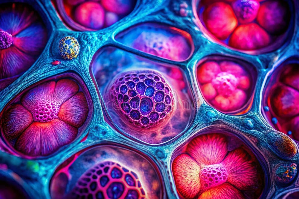 Stunning Microscopic View of Stained Cells a TiltShift Exploration of ...