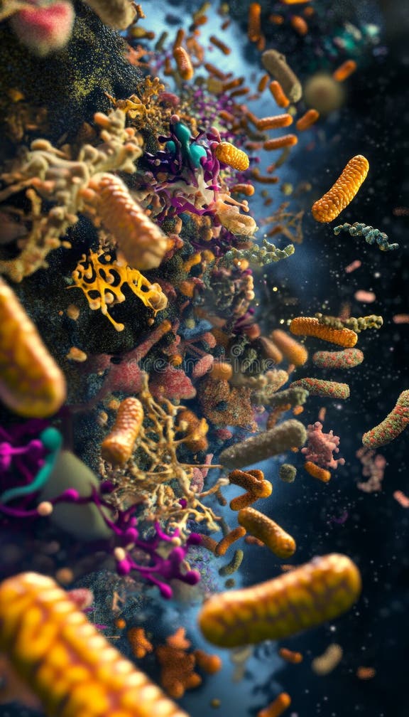 Stunning Microscopic Visualization of Bacteria Unique Structures and Interactions Revealed Stock ...