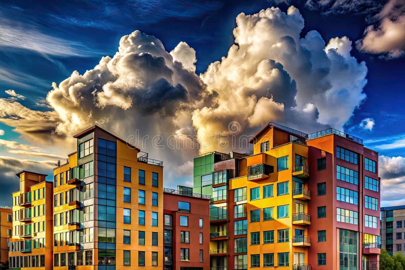 Stunning Midday Cloudscape Over Architectural Structures a ...