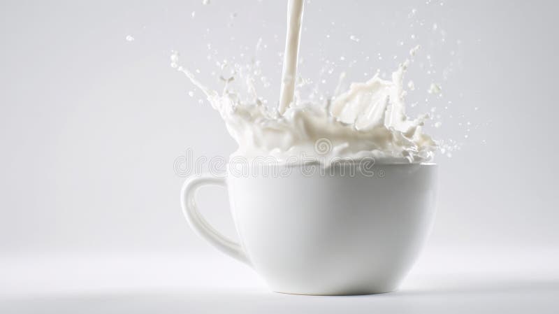 The Stunning Milk Splash Captured in a Clean White Cup AI Generated ...