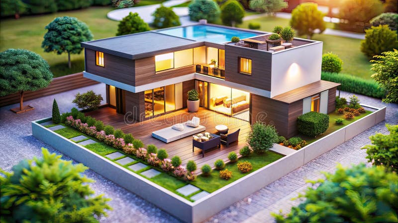 A Stunning Miniature Model of a Modern Courtyard House TiltShift ...