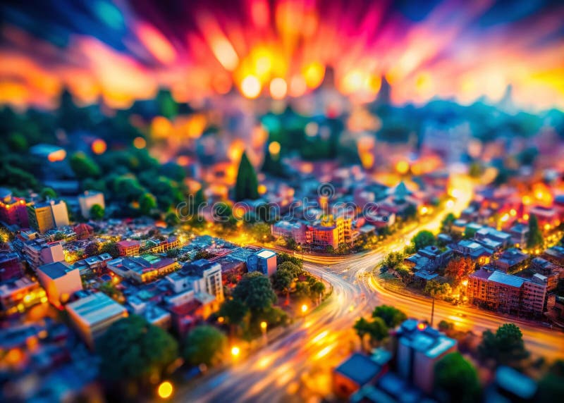 A Stunning Miniature TiltShift Abstract Background Exploring Vibrant Chaos and Depth of Field in ...