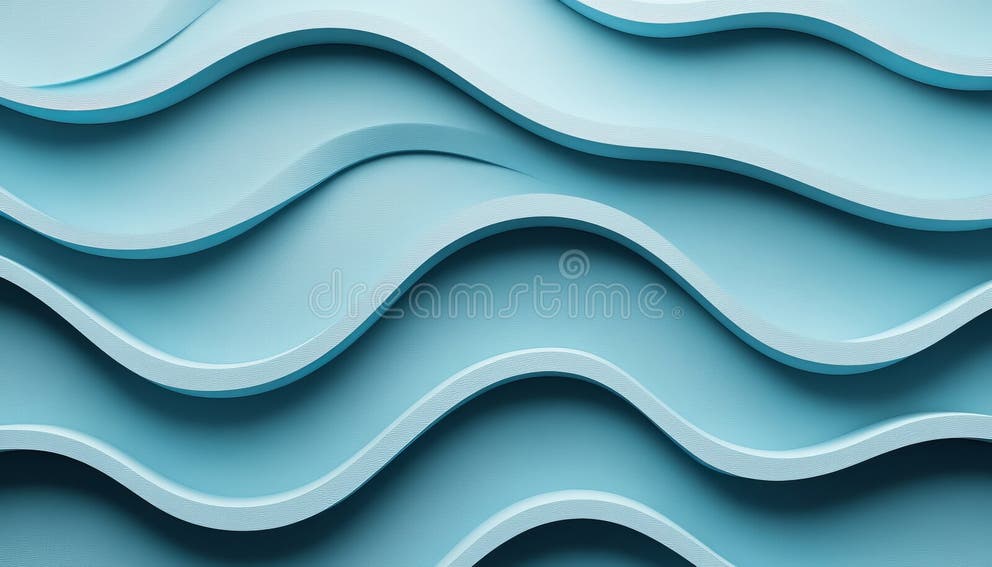 Stunning Minimalist Aqua Wave Pattern Background in 3D Low Profile ...