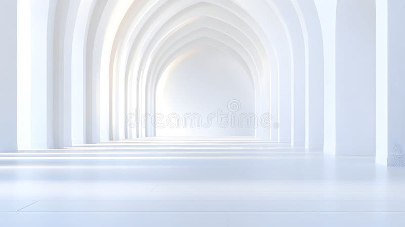 A Stunning Minimalist Architectural Corridor with Repeating White ...