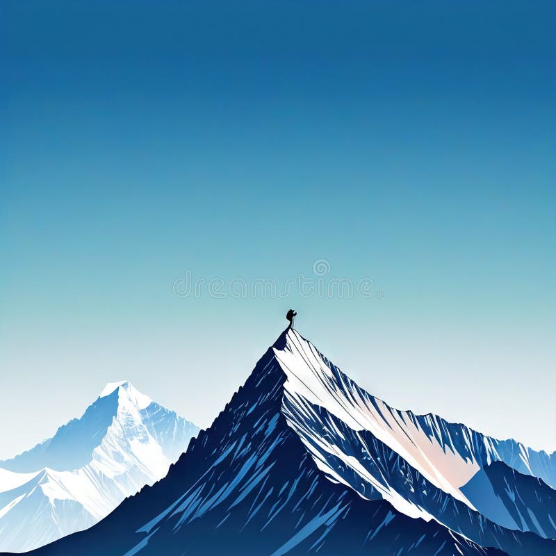 A Stunning Minimalist Background of a Single Mountain Unicake Against a ...