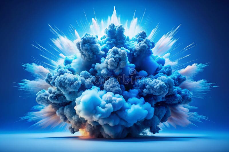Stunning Minimalist Blue Explosion Art Dynamic GameStyle Bomb Blast ...
