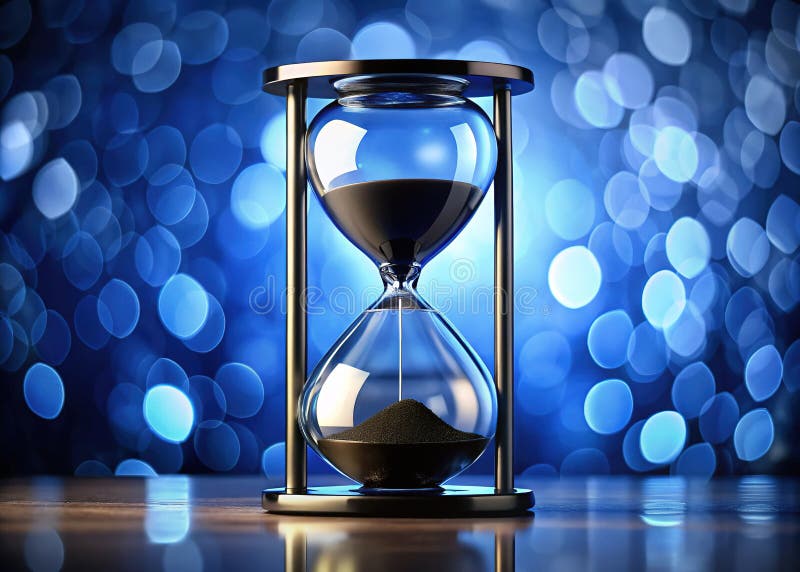 A Stunning Minimalist 3D Cobalt Blue Hourglass a Floating Abstract ...