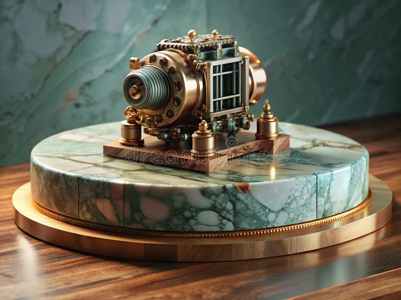 Stunning Minimalist Engine on Polished Marble a TiltShift Perspective ...