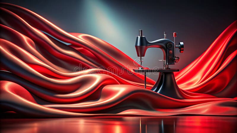 A Stunning Minimalist Sewing Machine Design: Red and Black Waves ...