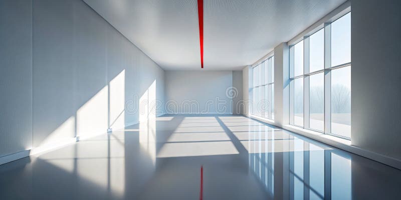 Stunning Minimalist White Interior 3D Render Sunlight Shadow and a Bold ...