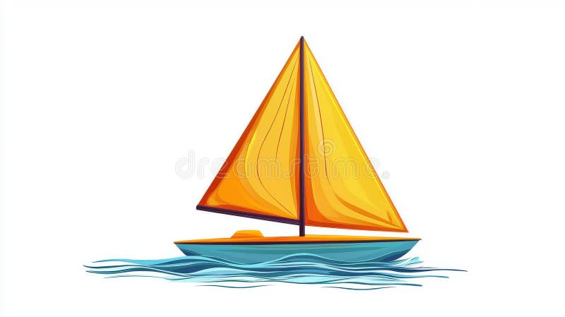 Stunning Minimalistic Sailboat with Triangular Sail in Surreal Setting ...