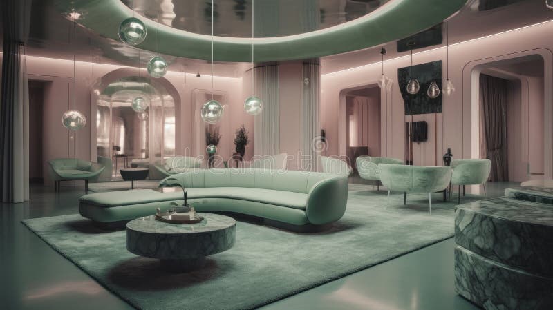 Stunning Mint and Blush Interior with Award-Winning Bionic Desig Stock ...