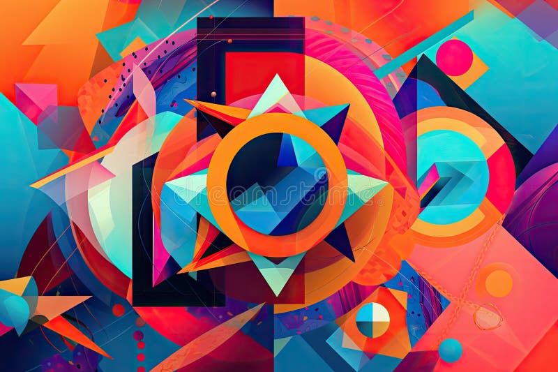 Stunning Mix of Geometric Shapes and Vibrant Colors Stock Image - Image ...