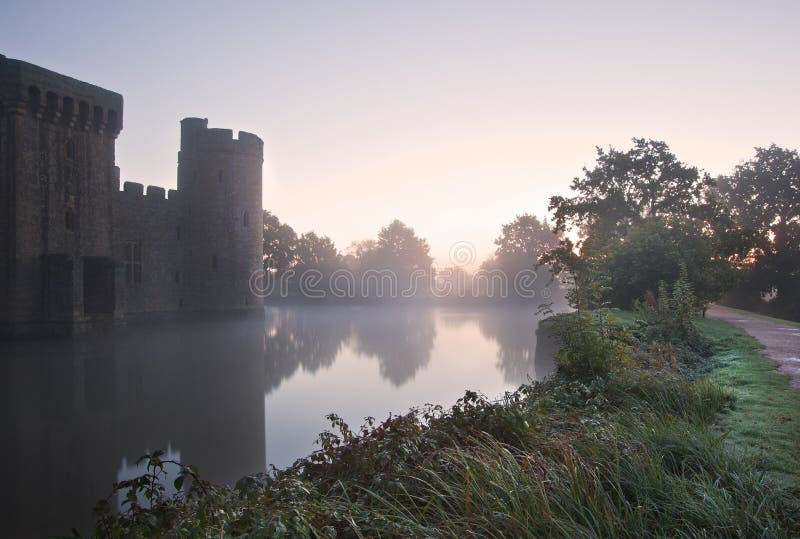 Stunning Moat and Castle in Autumn Fall Sunrise Stock Image - Image of ...