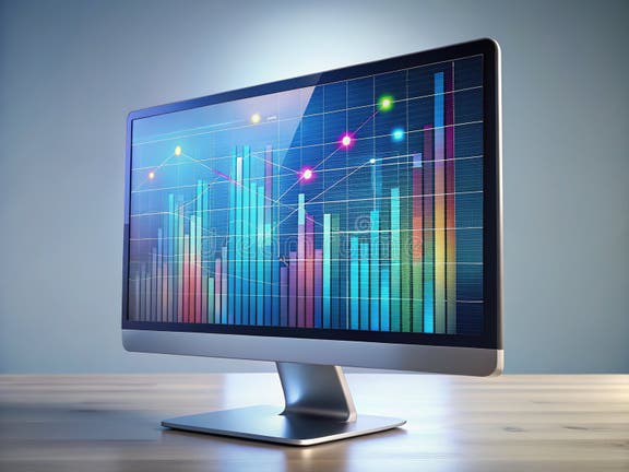 Modern Programmers Desktop Reflective Data Visualization Mockup ...