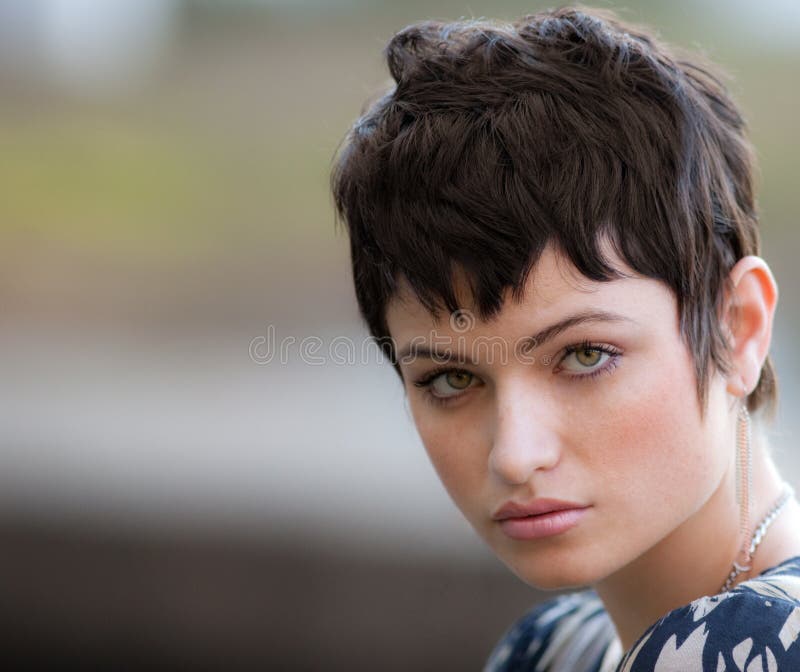 Stunning Model with Short Hair Stock Photo - Image of brown, pretty ...