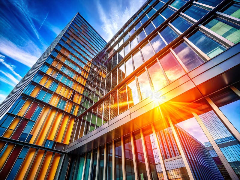 Stunning Modern Architecture Facade Deep Depth of Field Reveals ...