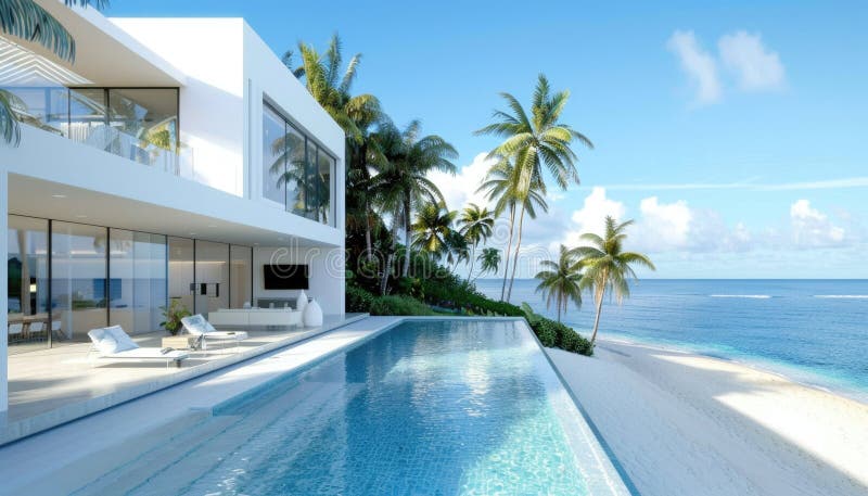 Upscale Contemporary Beachfront Villa with Infinity Pool and Stunning ...