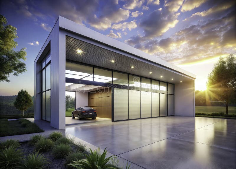 Stunning Modern Garage Design with Bright Natural Light a 3D ...