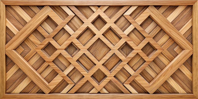 Stunning Modern Geometric Wooden Panel Symmetrical Diamond Angular ...