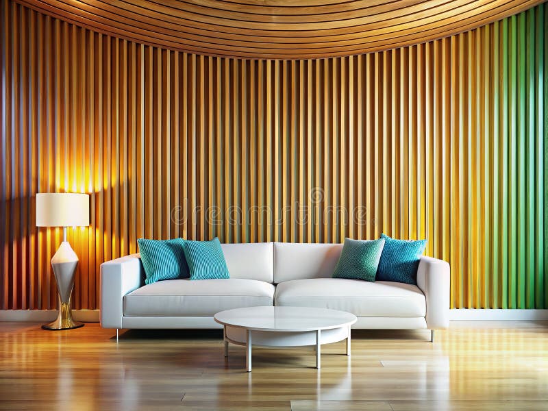 Stunning Modern Interior Design Featuring a Curved Wooden Wall and ...