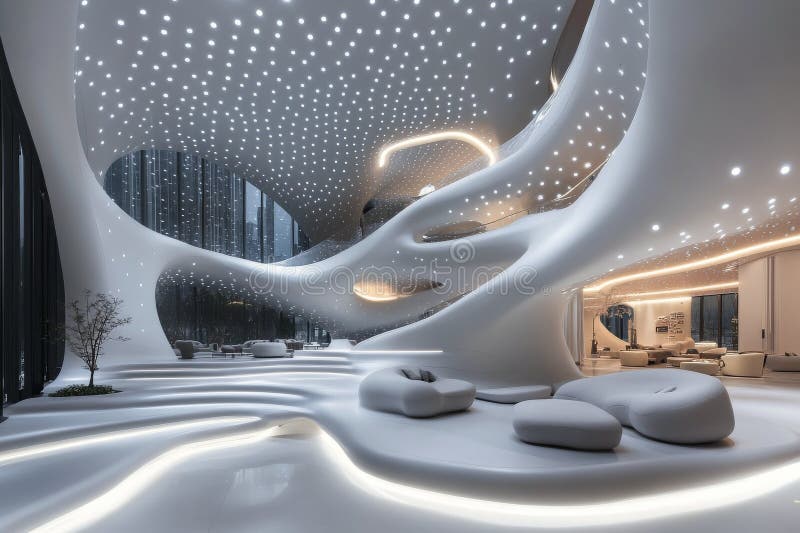 Stunning Modern Interior Design in a Futuristic Building with Unique ...