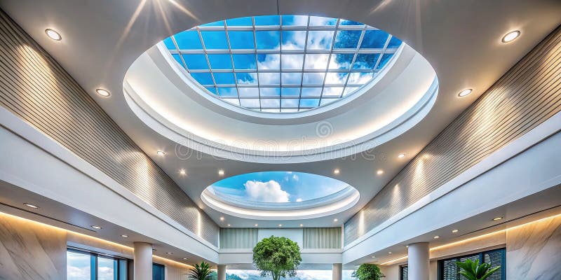 Stunning Modern Interior with Dramatic White Open Ceiling Design ...