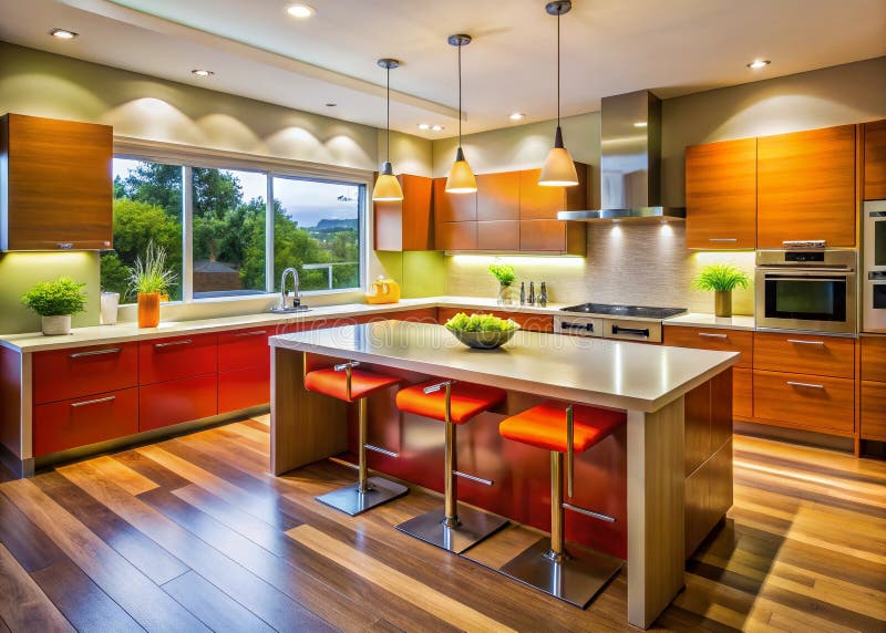 A Stunning Modern Kitchen Showcase Sleek Aesthetics and Culinary ...