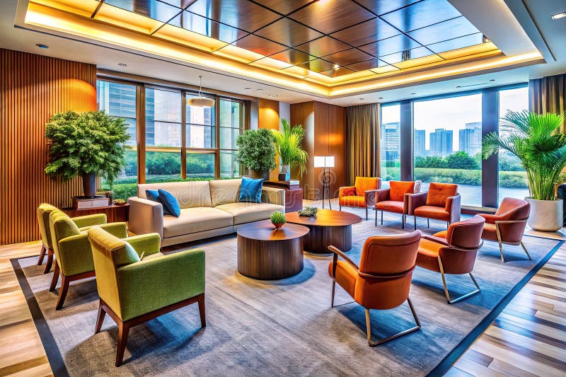 Stunning Modern Luxury Hotel Office Reception Lounge a Blend of ...
