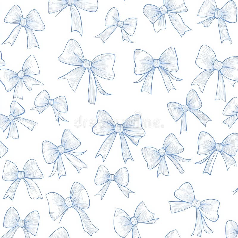 A Stunning Modern Seamless Pattern Featuring Hand-drawn Bows, Perfect ...