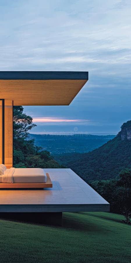 Stunning Modern Structure in Serene Landscape during Twilight ...