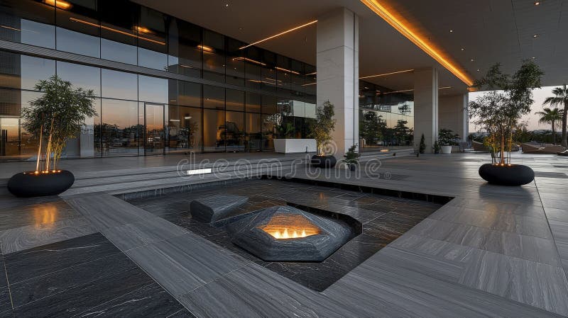 Stunning Modern Tech Campus Courtyard Urban Setting Architecture ...