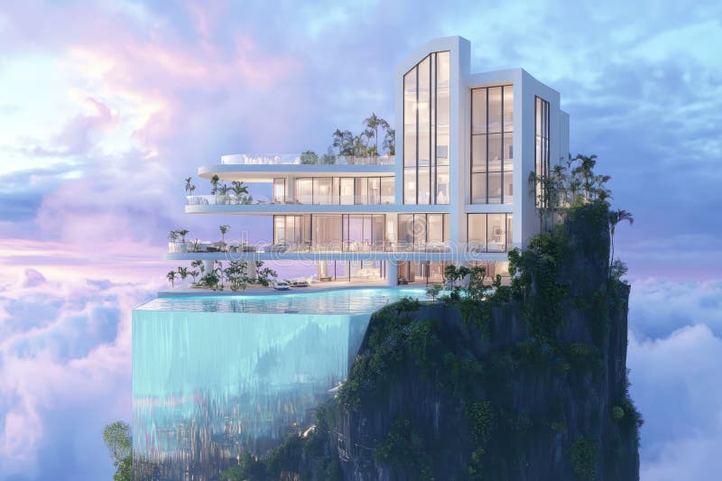 Stunning Modern Villa on Cliff with Spacious Terrace and Balcony ...