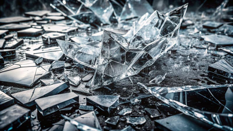 Stunning Monochrome Abstract Background Featuring Shattered Glass and ...