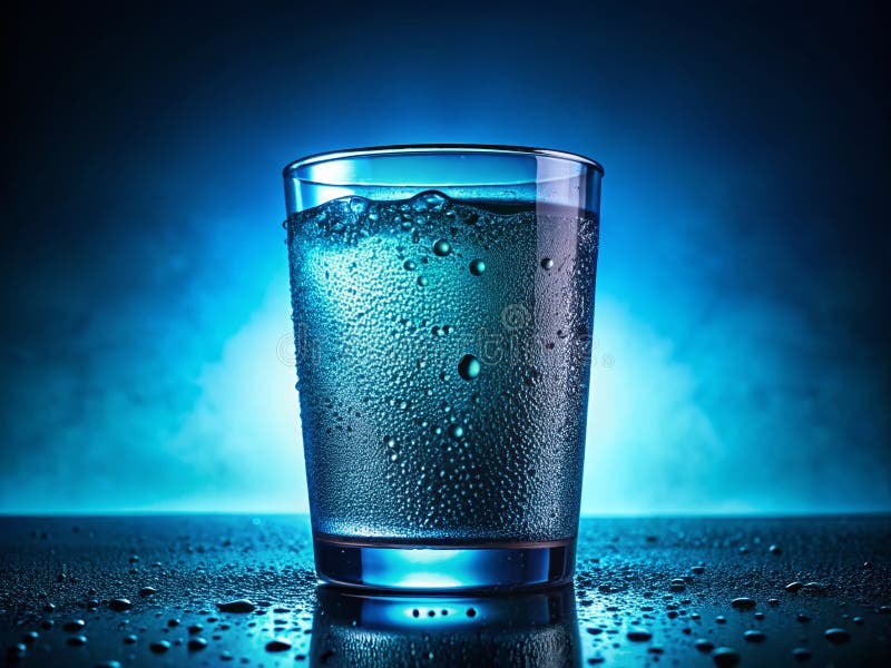 Stunning Moroccan Blue Gradient Glass with Water Droplets a Refreshing ...