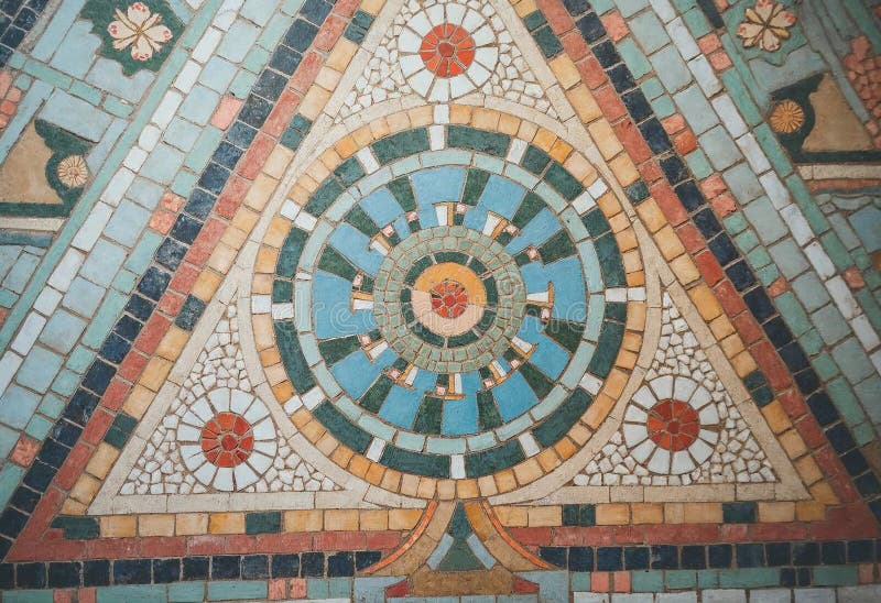 Intricate Mosaic Design Showcasing Vibrant Colors and Geometric ...
