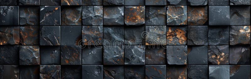 Anthracite Stone Mosaic Texture for Cement Background - Square Cube ...