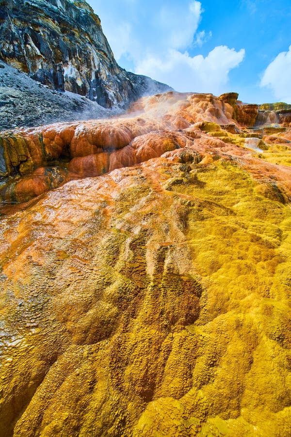 Stunning Mound Spring Terraces at Yellowstone Stock Photo - Image of ...