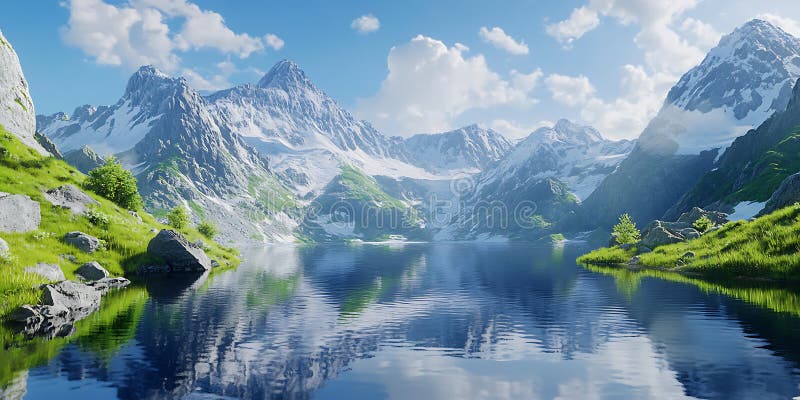 Stunning Mountain Landscape Aerial View Background Wallpaper Stock ...