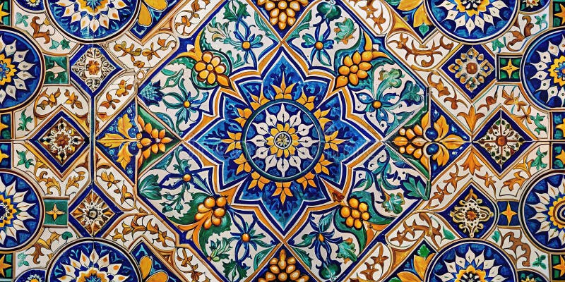 Stunning Mudejar Azulejo Tilework a Geometric Islamic Pattern for ...