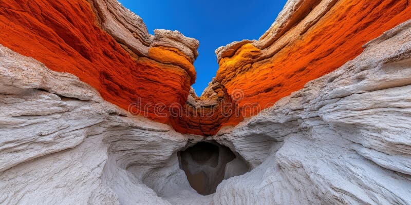 Stunning Multicolored Rock Formation with Dramatic Orange and White ...