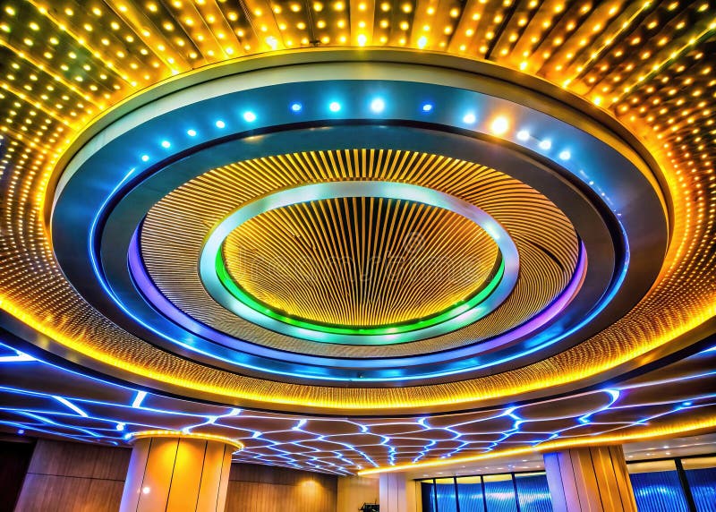 Stunning Multilevel Ceiling Design with 3D Protrusions and Ambient LED ...