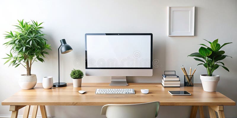 Stunning MultiMonitor Desk Setup Mockup a Modern Clean Workspace for ...