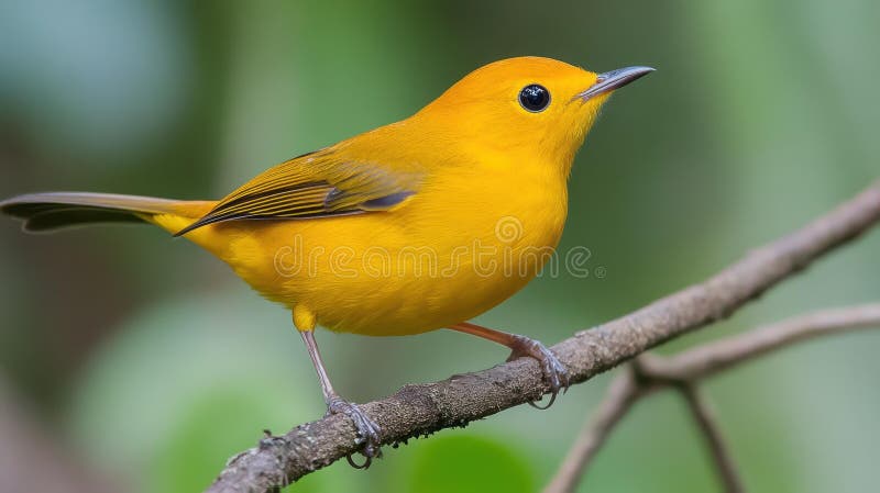 A Stunning Mustard Yellow Bird Perched Gracefully on a Tree Limb ...