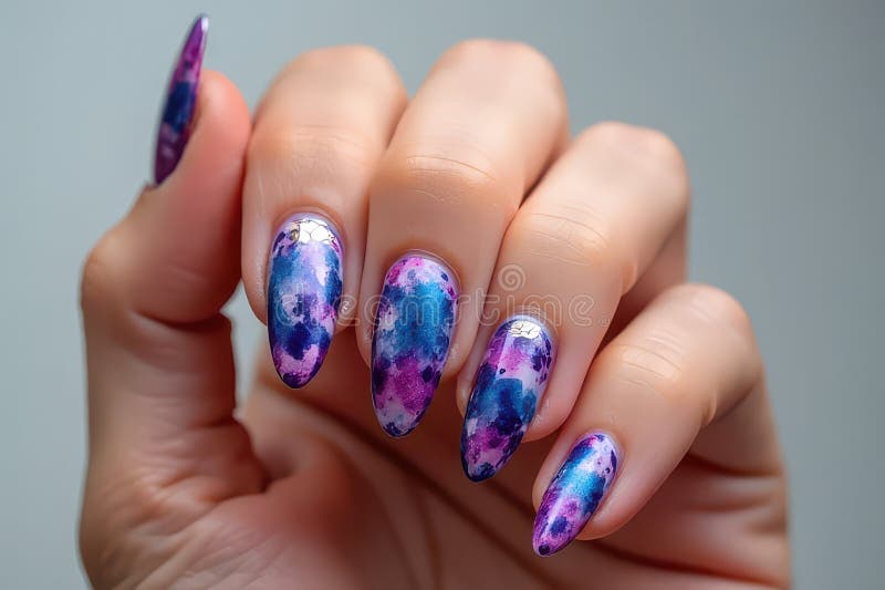 Stunning Nail Art with Shaded Color Combinations Stock Illustration ...