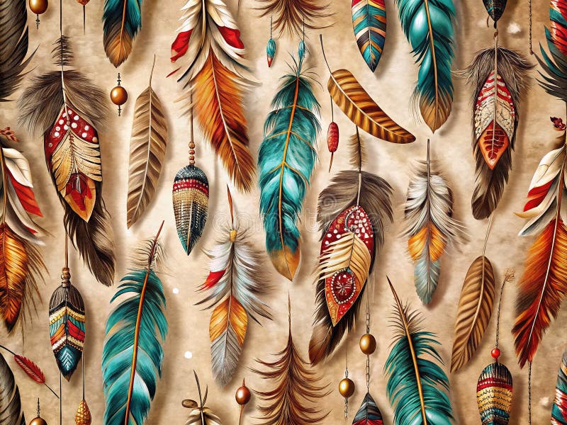 Stunning Native American Feather Wallpaper Texture a RightAligned ...