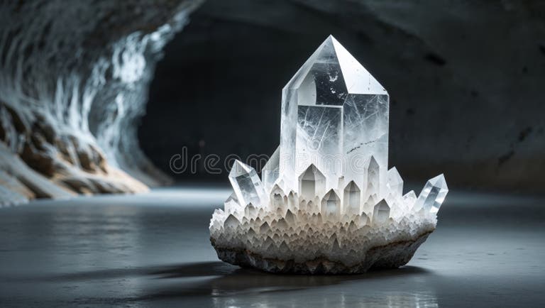 Stunning Natural Quartz Crystal Formation Illuminated Inside Cave ...