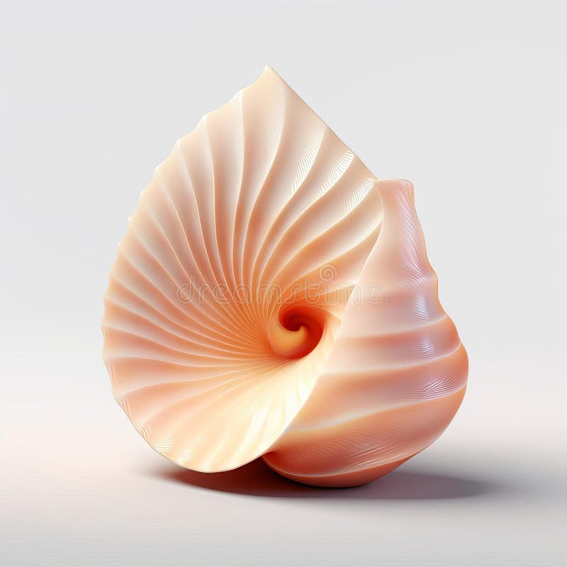 Stunning Nautilus Shell with Spiral Shape on White Background Stock ...