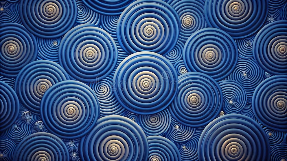 Stunning Navy Blue Circle Spiral Pattern Background a Panoramic Design ...